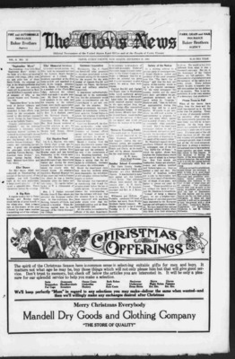 "Clovis News, 12-10-1915" by The News Print. Co.