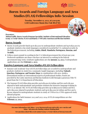 "Boren Awards and Foreign Language and Area Studies (FLAS) Fellowships ...