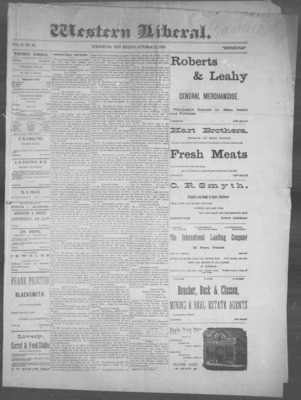 "Western Liberal, 10-18-1889" by Lordsburg Print Company