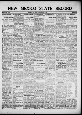 "New Mexico State Record, 10-26-1917" by State Publishing Company